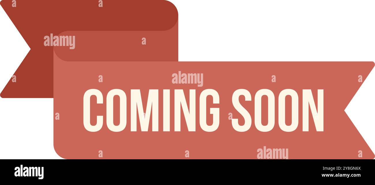 Red ribbon banner announcing something coming soon Stock Vector Image ...