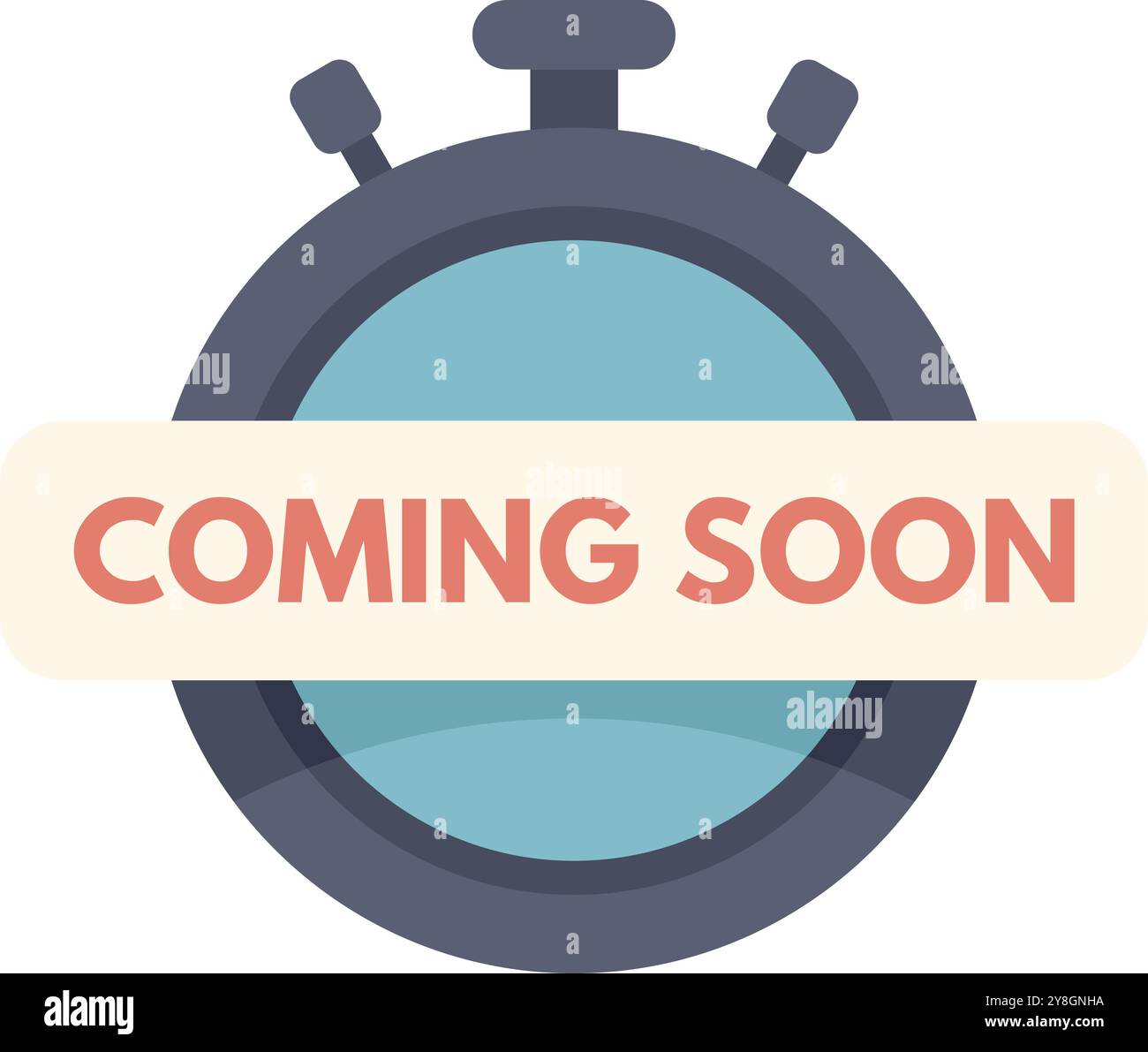 Simple stopwatch with a coming soon message, perfect for indicating an ...