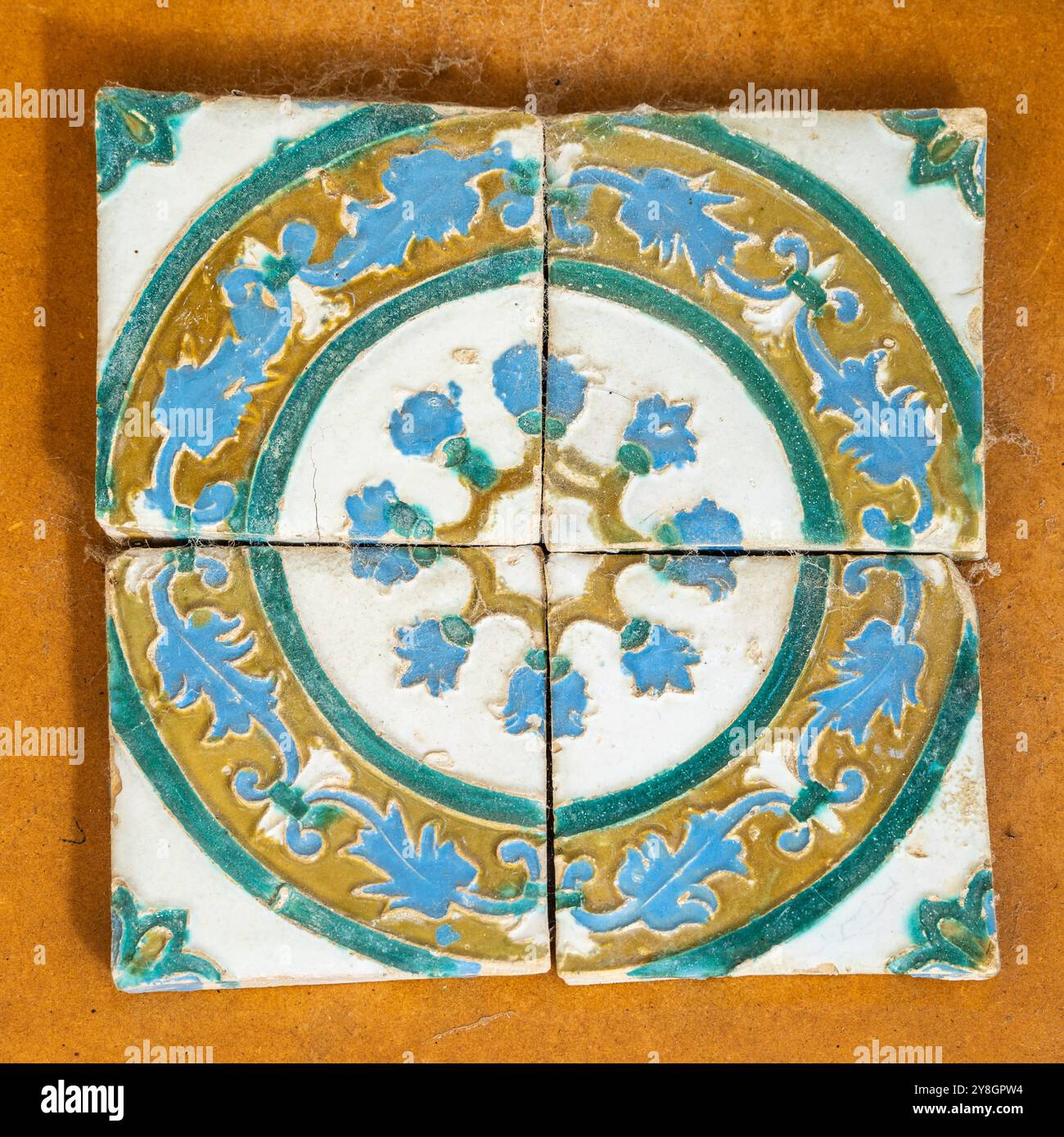 tile for wainscoting and flooring, edge tile, around 1544, Aragonese ...