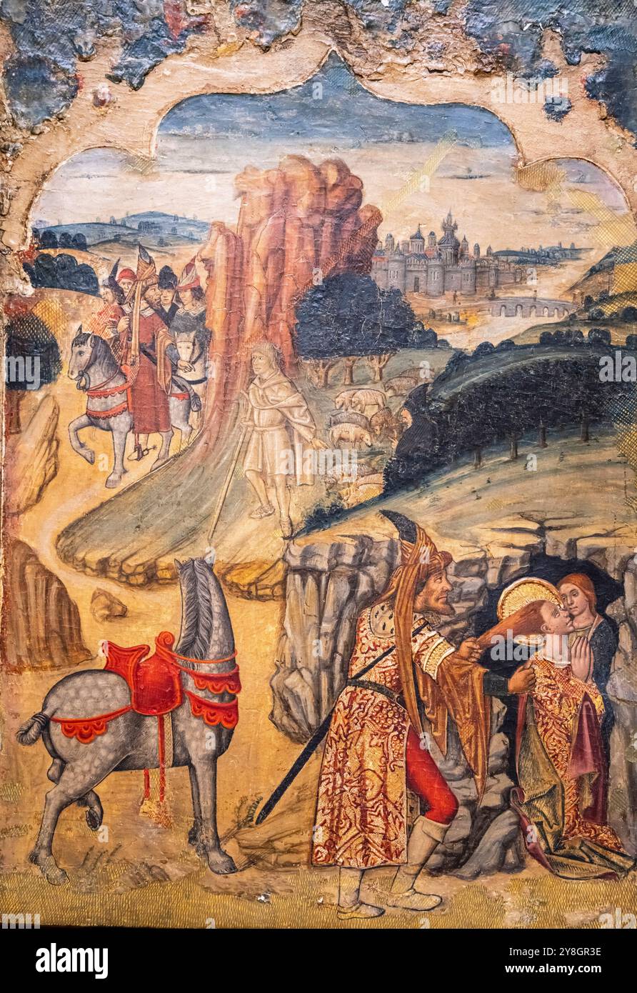 Saint Barbara and his father dioscorus, tempera painting on board, 1491 ...