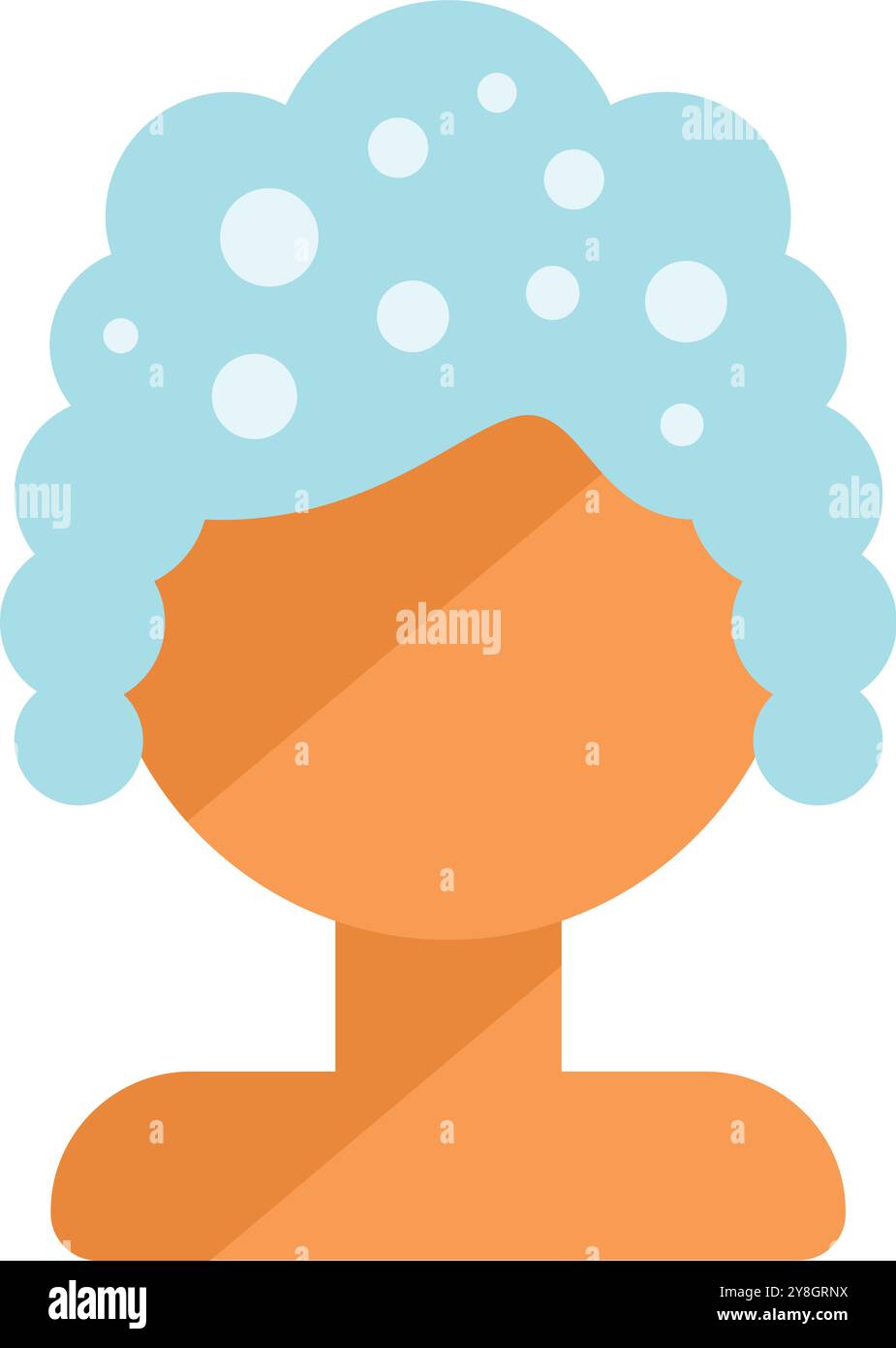 This vector illustration features a person washing their hair with ...