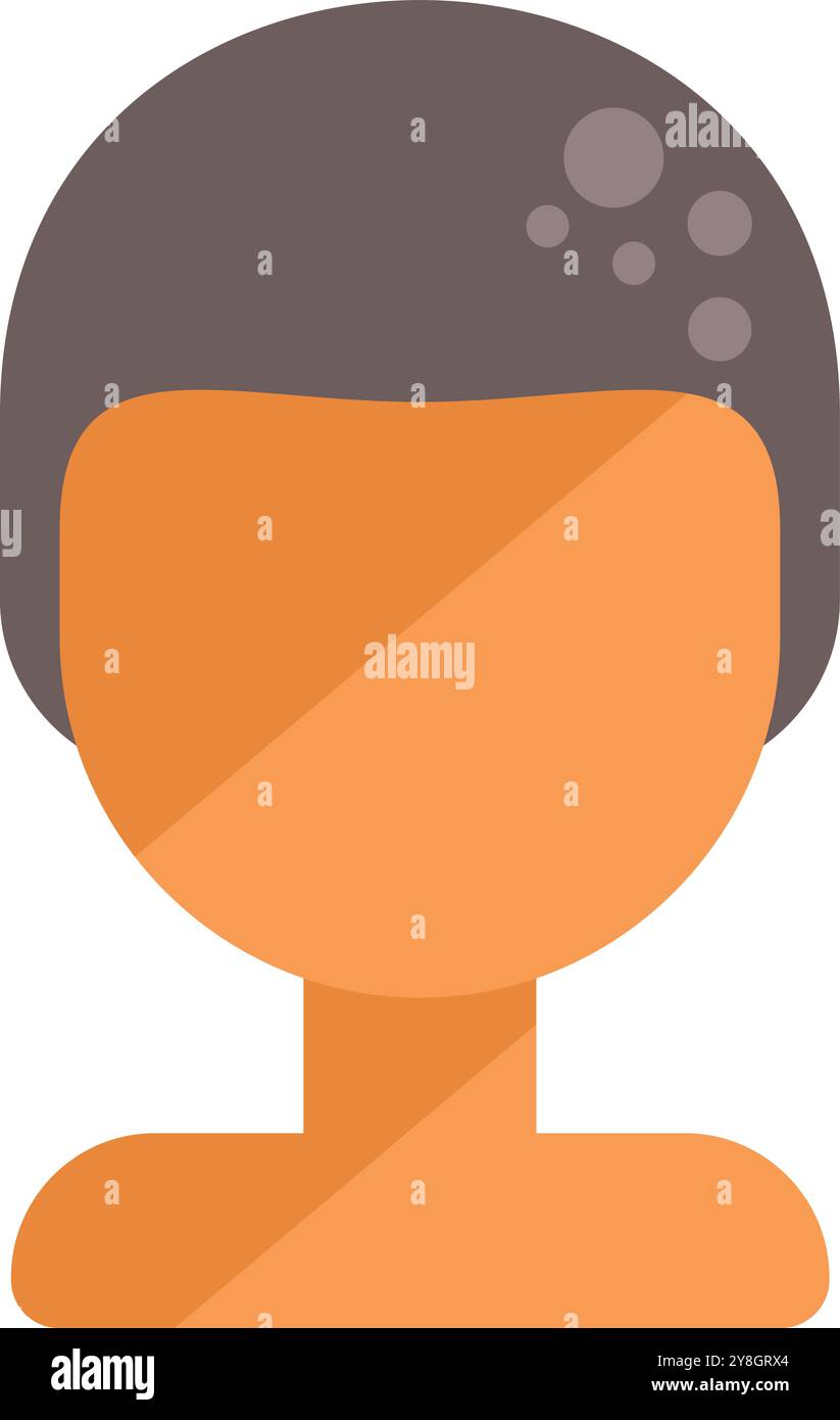 Faceless male character having dry skin and dandruff on head, scalp ...