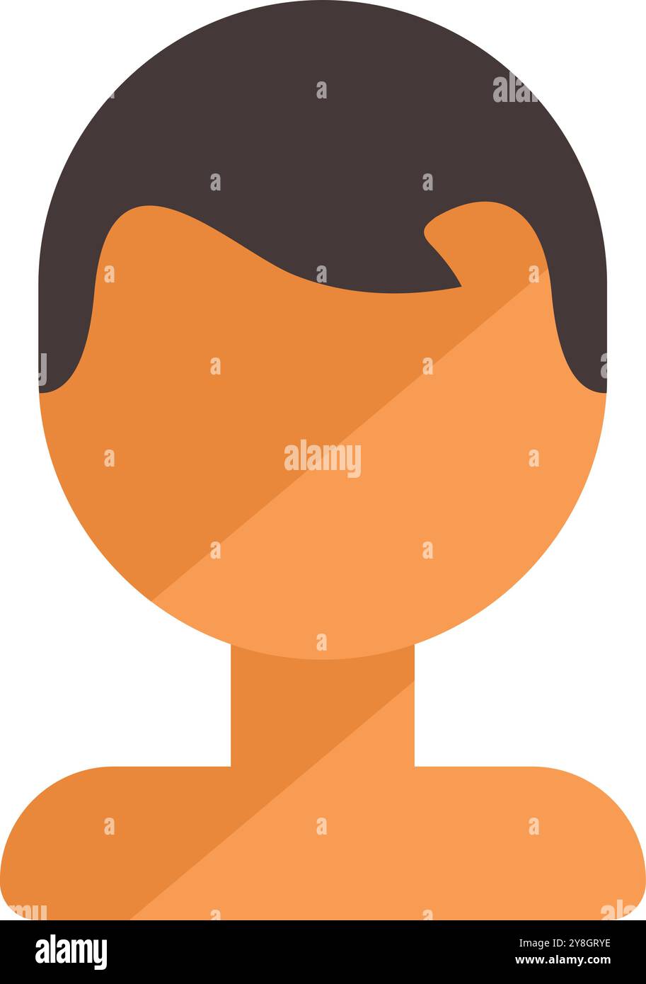 Simple and minimal avatar icon of a man facing forward, suitable for a ...