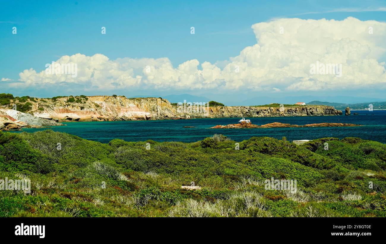 Desert beach at the southern end of San Pietro Island.,Southern ...