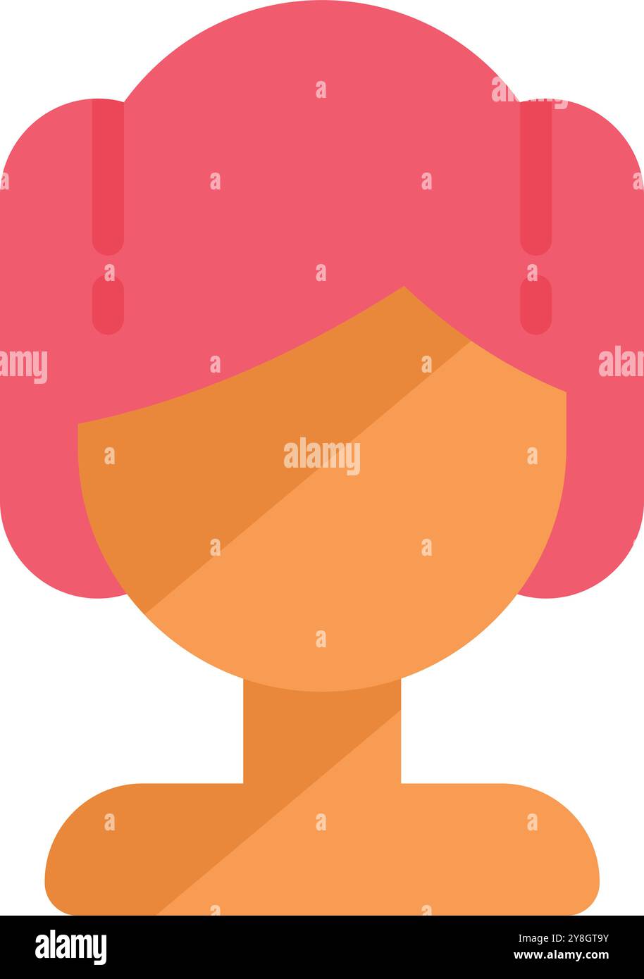 Faceless female avatar icon with pink hair styled in two buns Stock ...