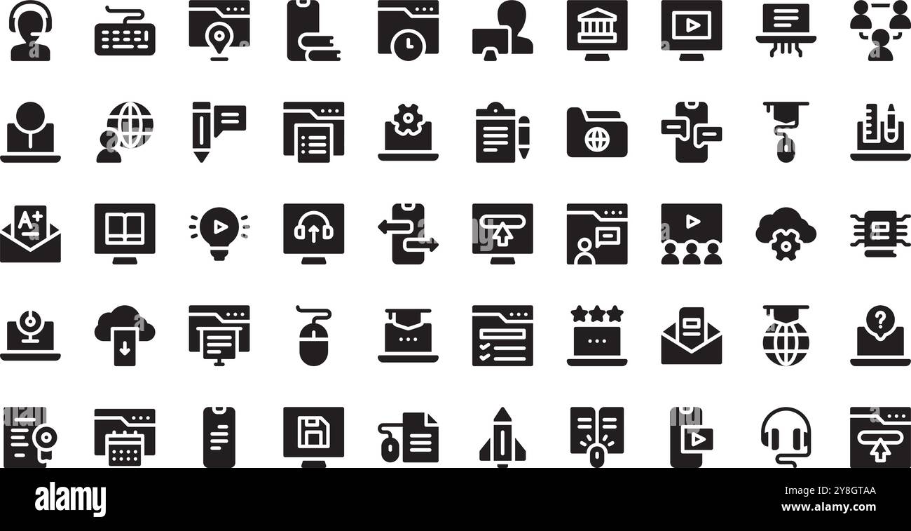 Digital learning icons High-Quality Vector Icons Collection with ...