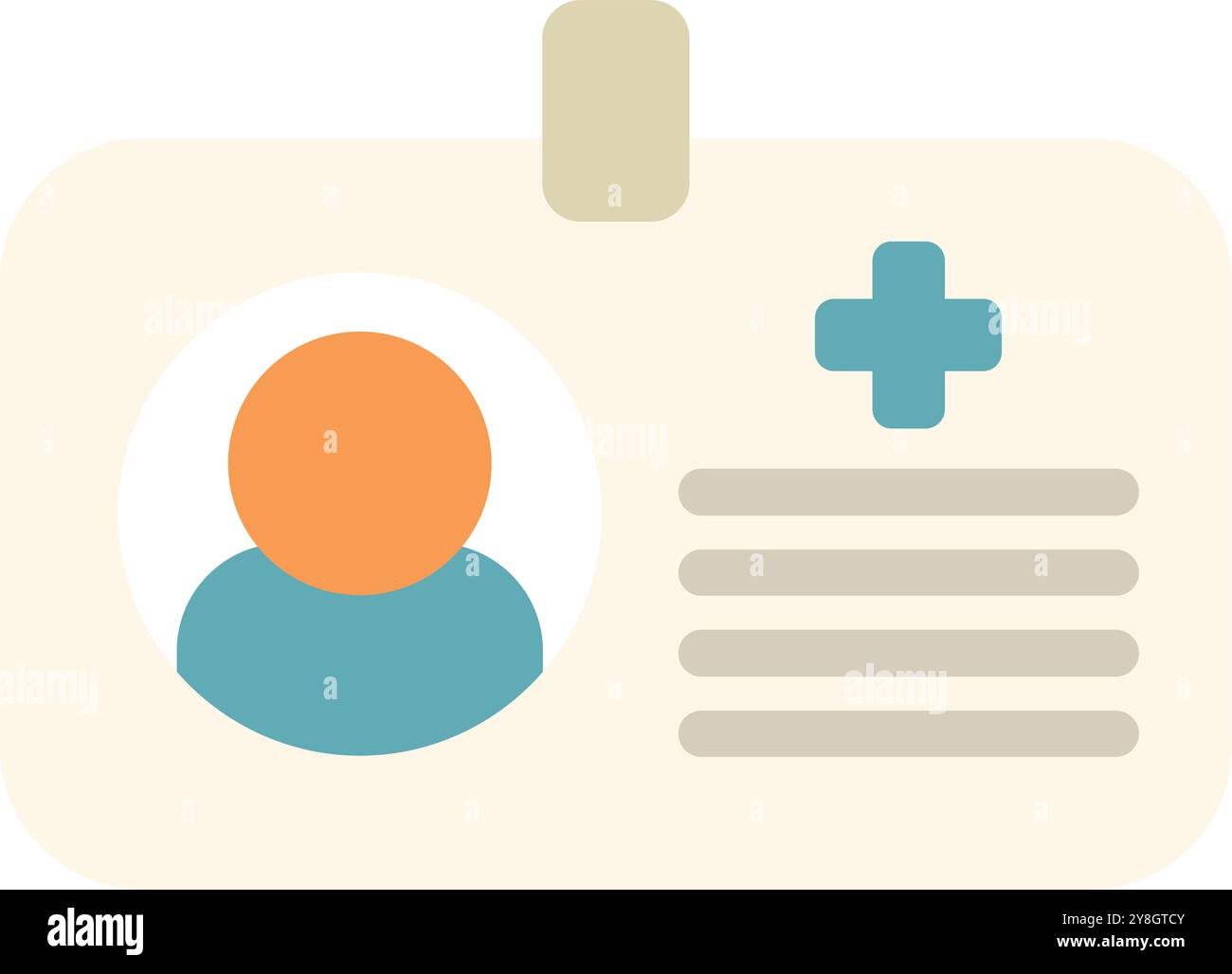 Medical id card hanging with placeholder for photo, name and medical ...