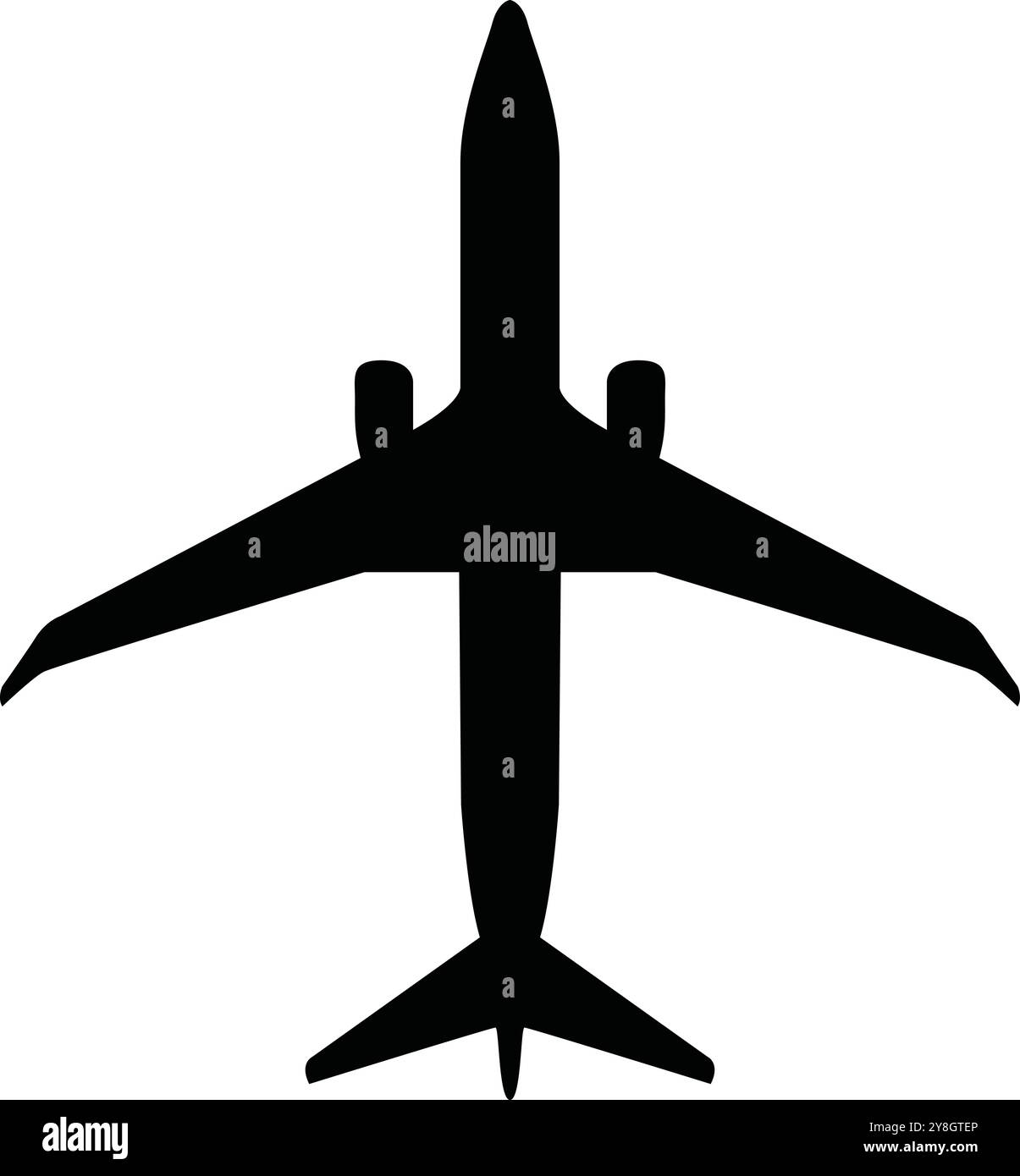 Airplane Boeing 737 Max Silhouette Isolated. An airplane silhouette of ...