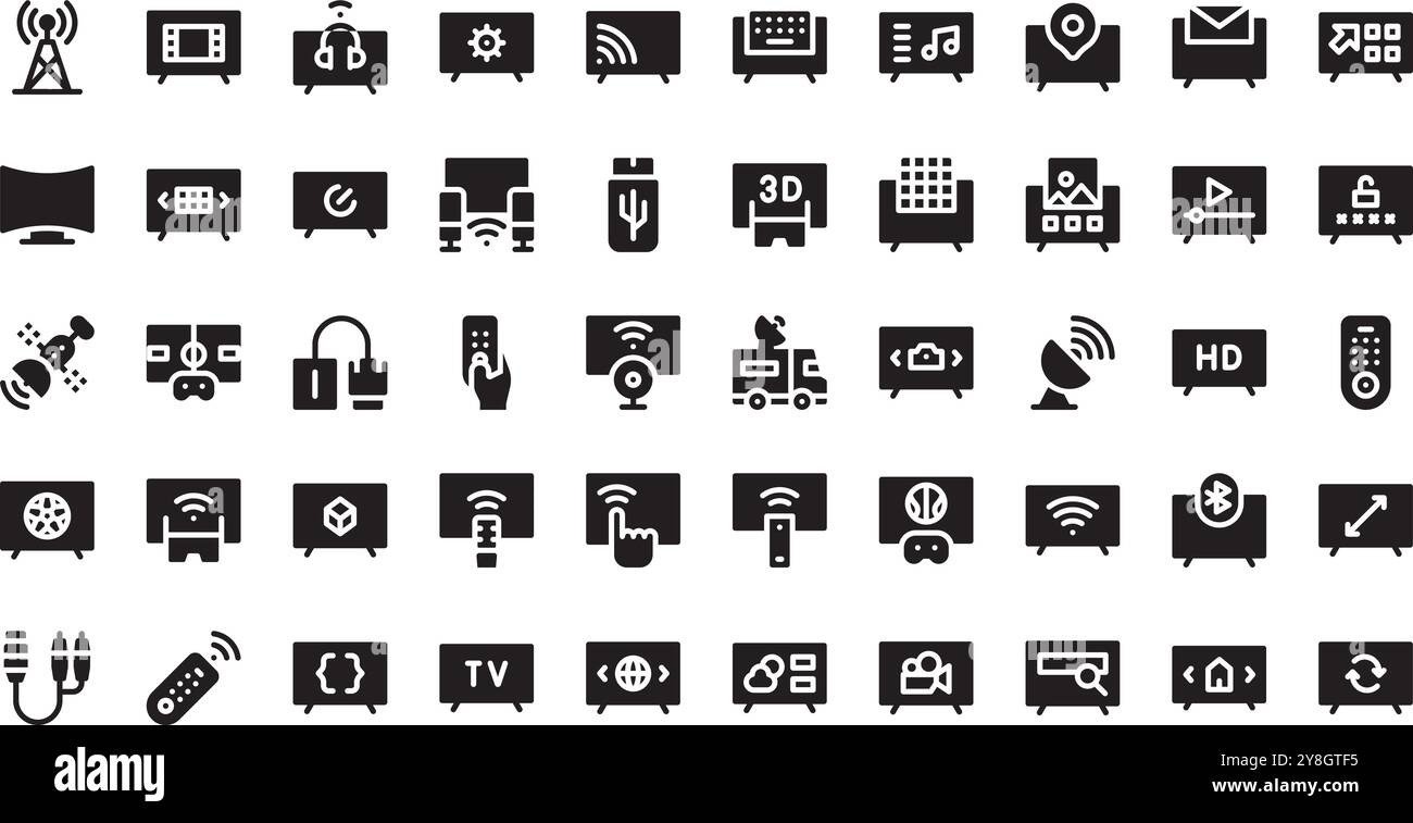 Smart tv icons High-Quality Vector Icons Collection with Editable ...