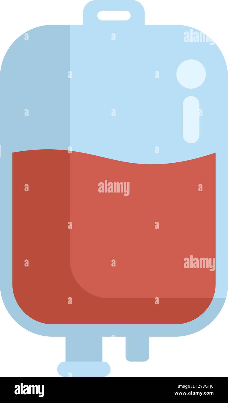 Medical blood bag hanging, containing red blood cells for transfusion ...