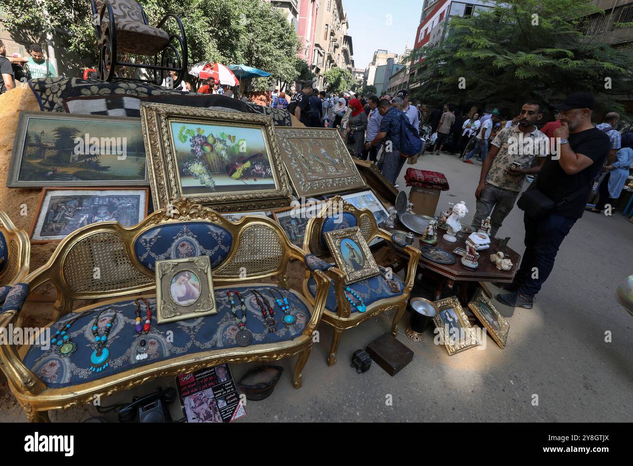 Antique market in Egypt Goods for sale at the Diana antiques market in Cairo, Egypt on October ...