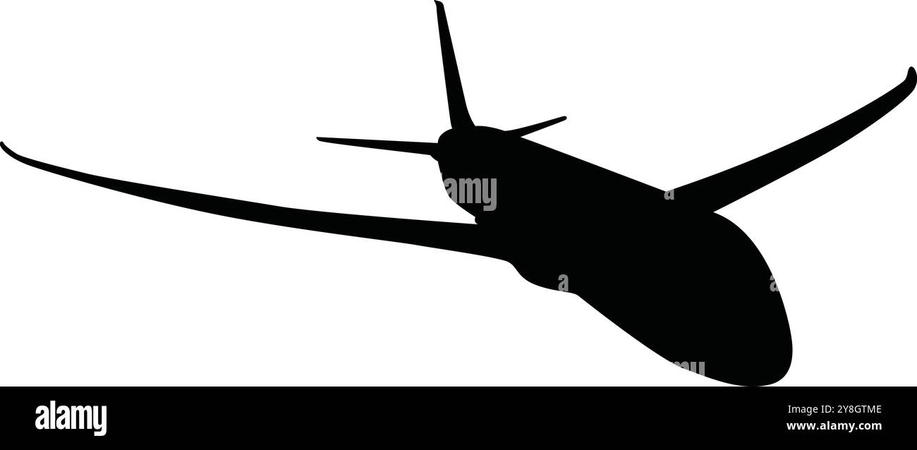 Passenger Jet Silhouette Dynamic Angle Isolated. A silhouette shape of ...