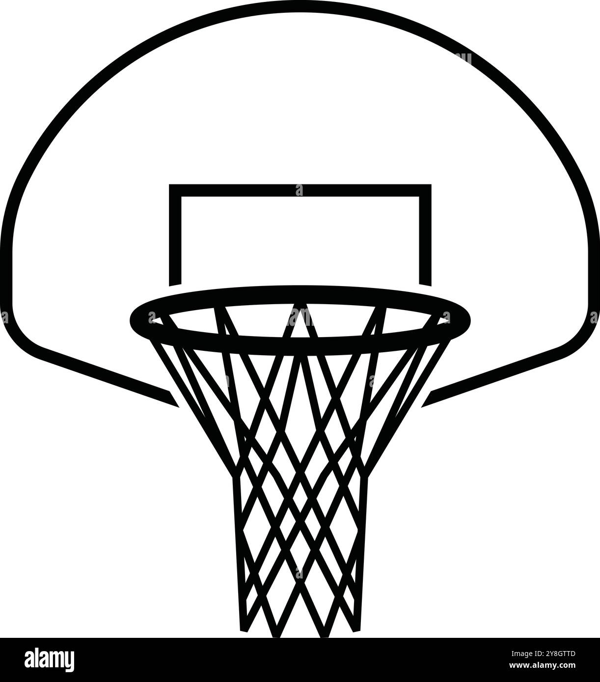 Basketball Hoop Shape Isolated. A standard basketball hoop graphic logo ...