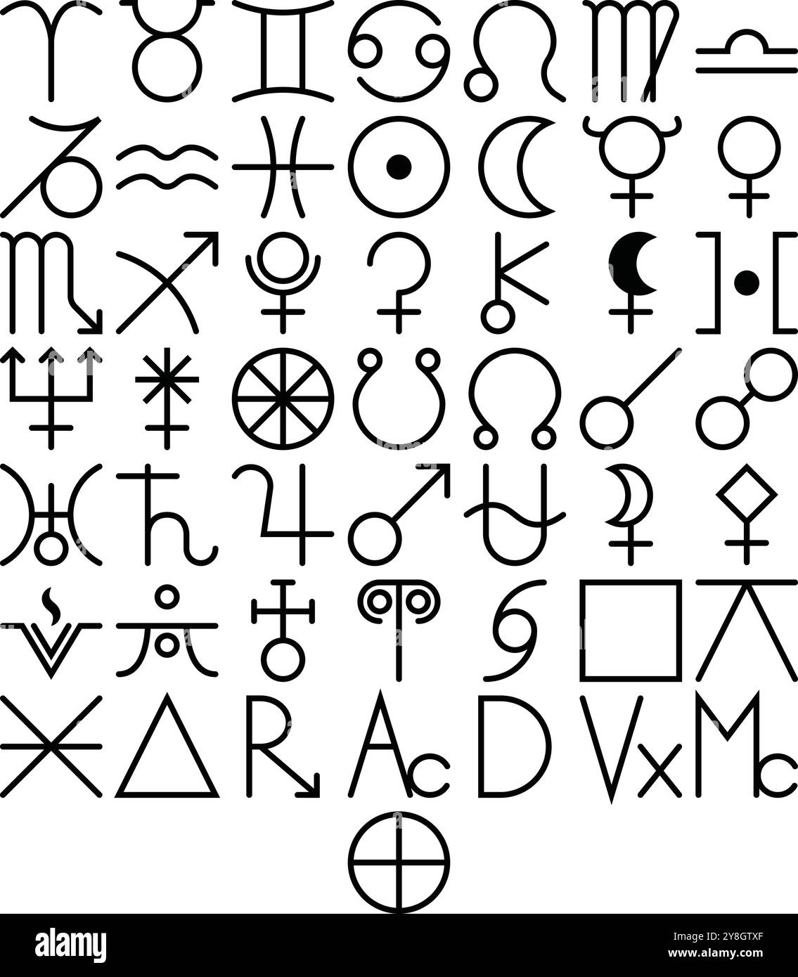 Astrology Symbol Set Collection. A set of astrology related symbols ...