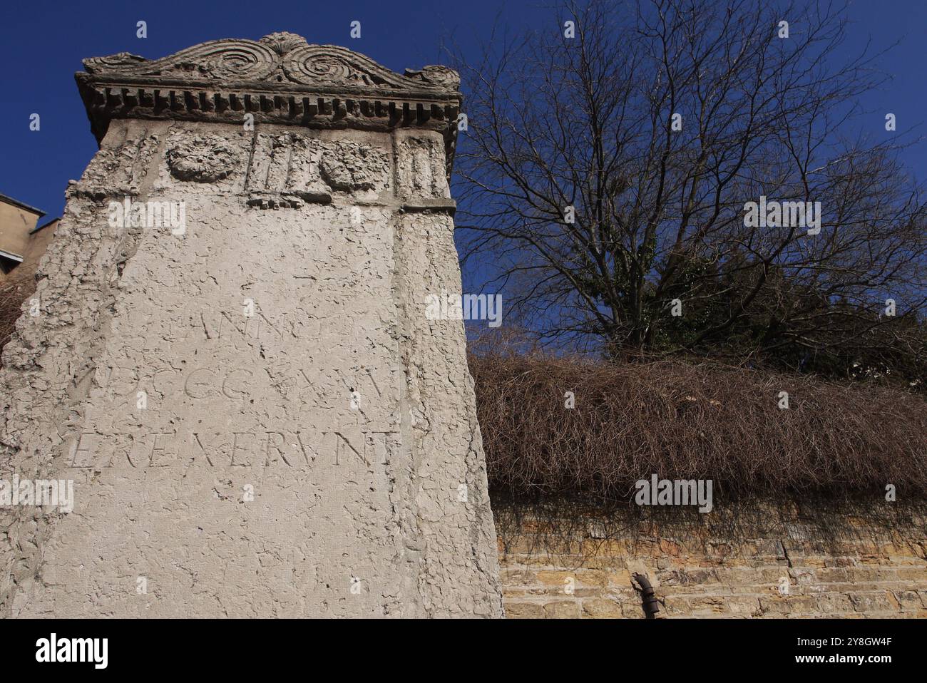 Roman remains, Trion fountain, Trion square, Lyon, France Stock Photo ...