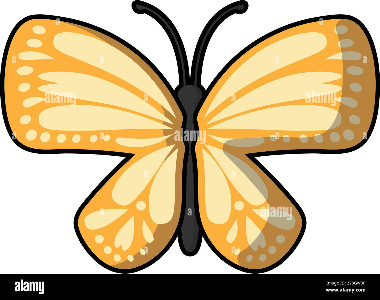 Detailed and Shaded Butterfly Cartoon Icon Illustration. A fully ...