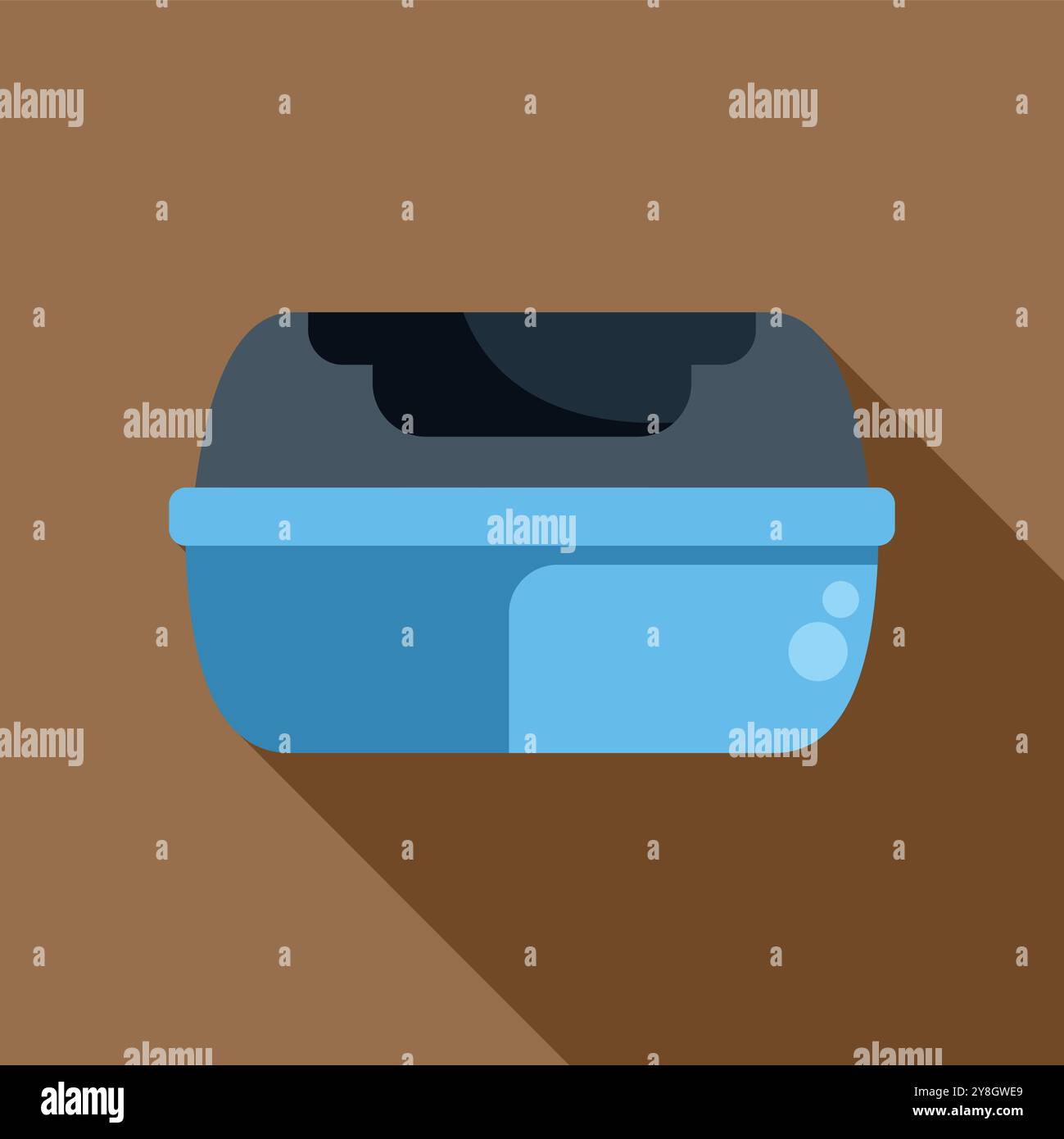 Blue cat litter box with a dark grey top, for keeping your cat's toilet ...