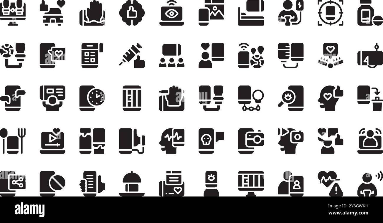 Social addiction icons High-Quality Vector Icons Collection with ...