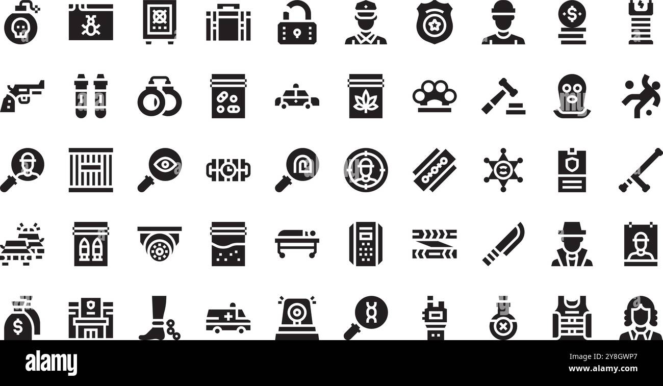 Crime icons High-Quality Vector Icons Collection with Editable Stroke ...