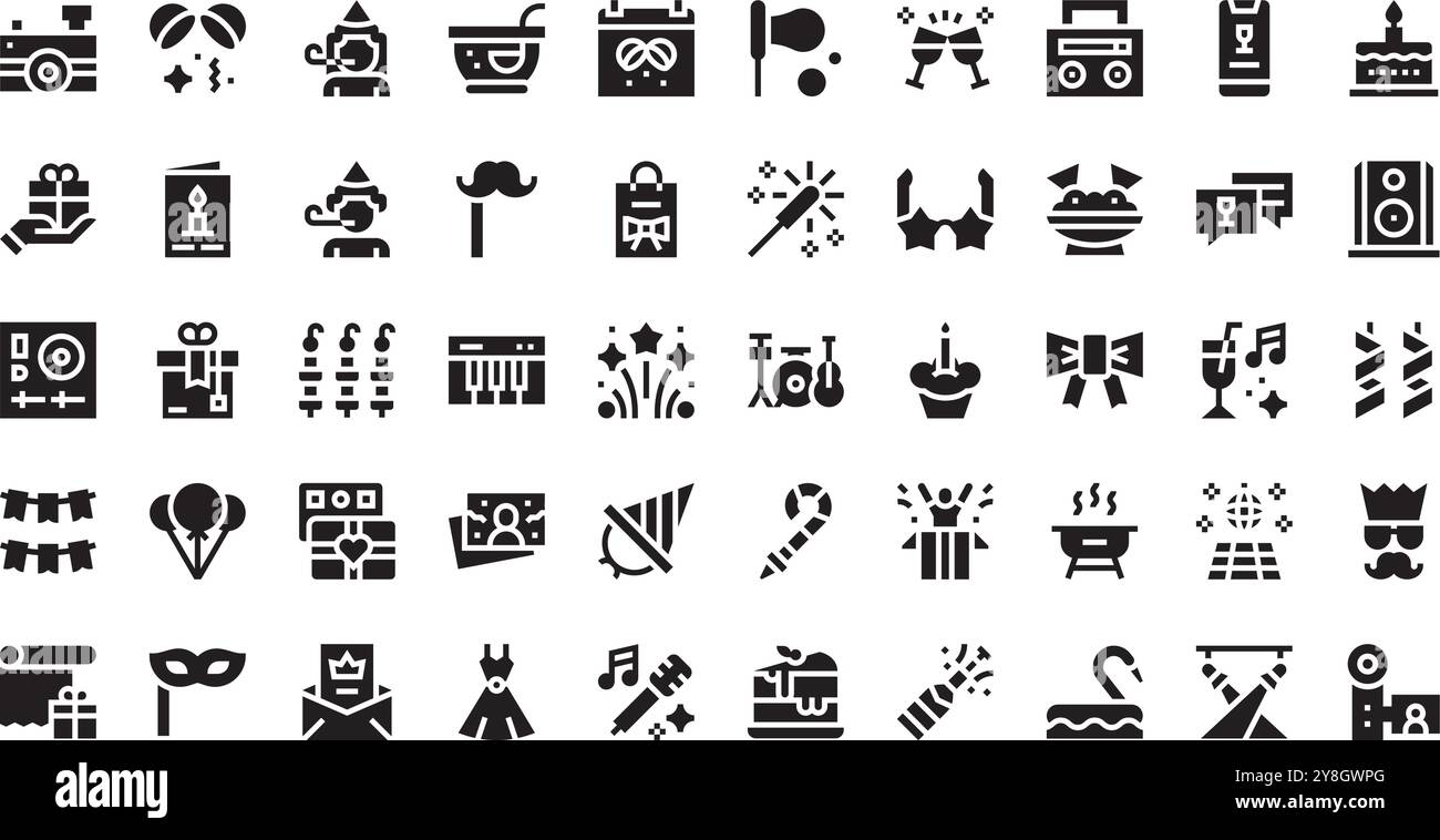 Party and celebration icons High-Quality Vector Icons Collection with ...