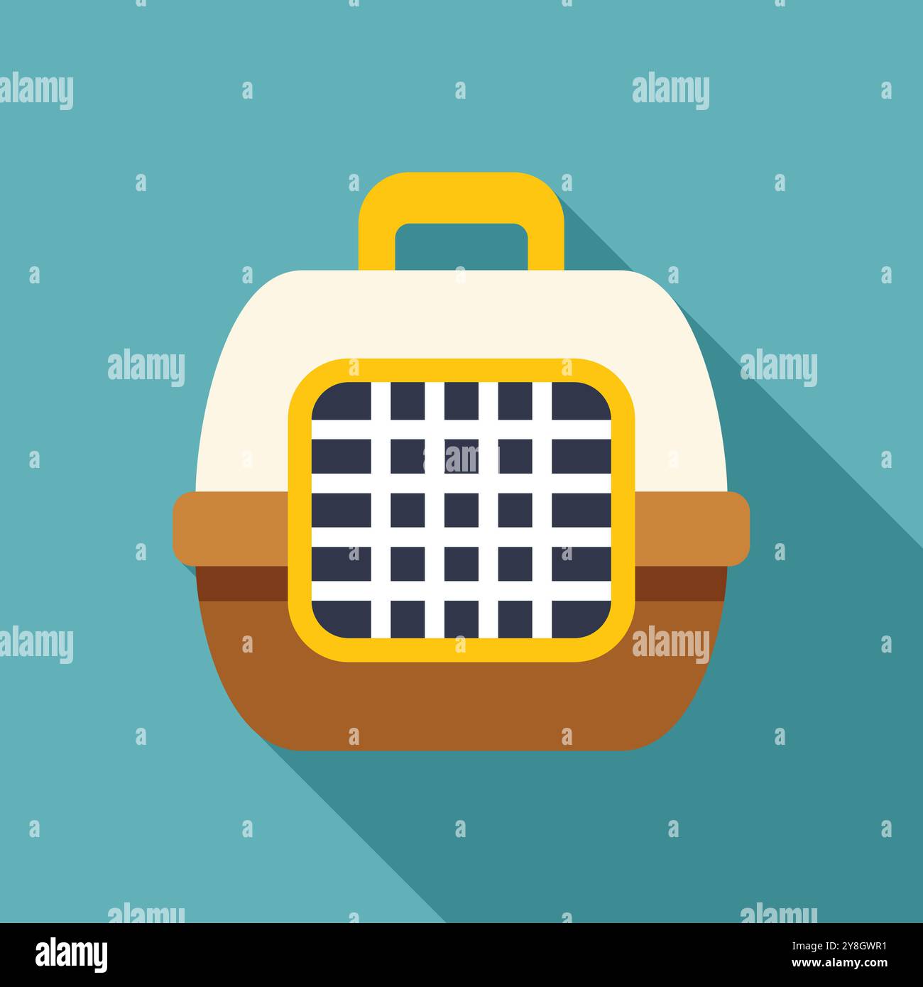 Pet carrier box with metal door for cat or dog transportation flat ...