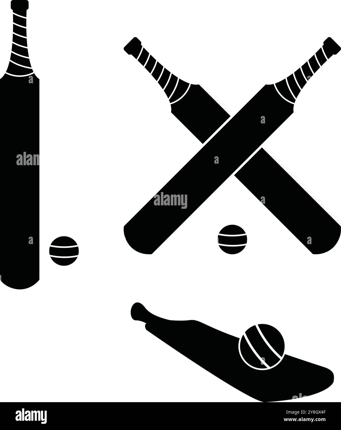 Cricket Bat and Ball Shape Logo Silhouette. A few graphics for the ...