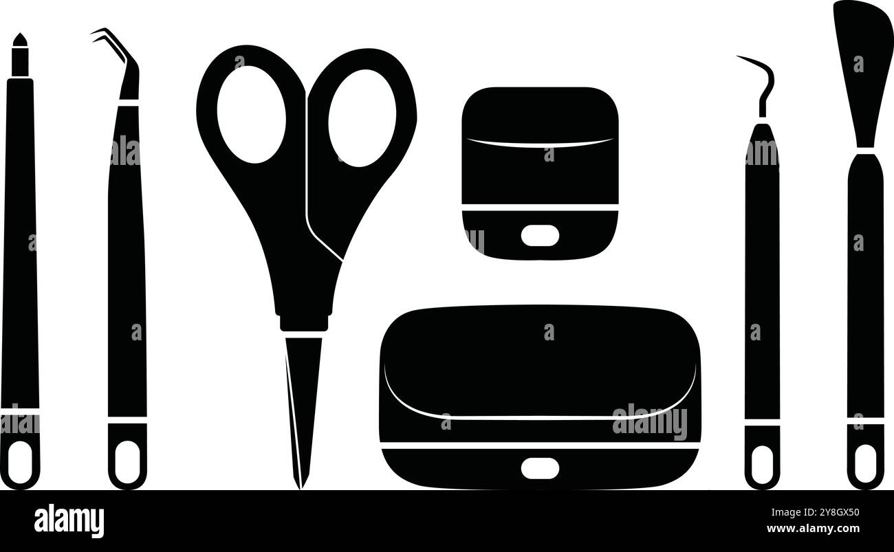 Cricut Tools Weed, Burnish, Tweezer Tools. A set of tool shapes used on ...