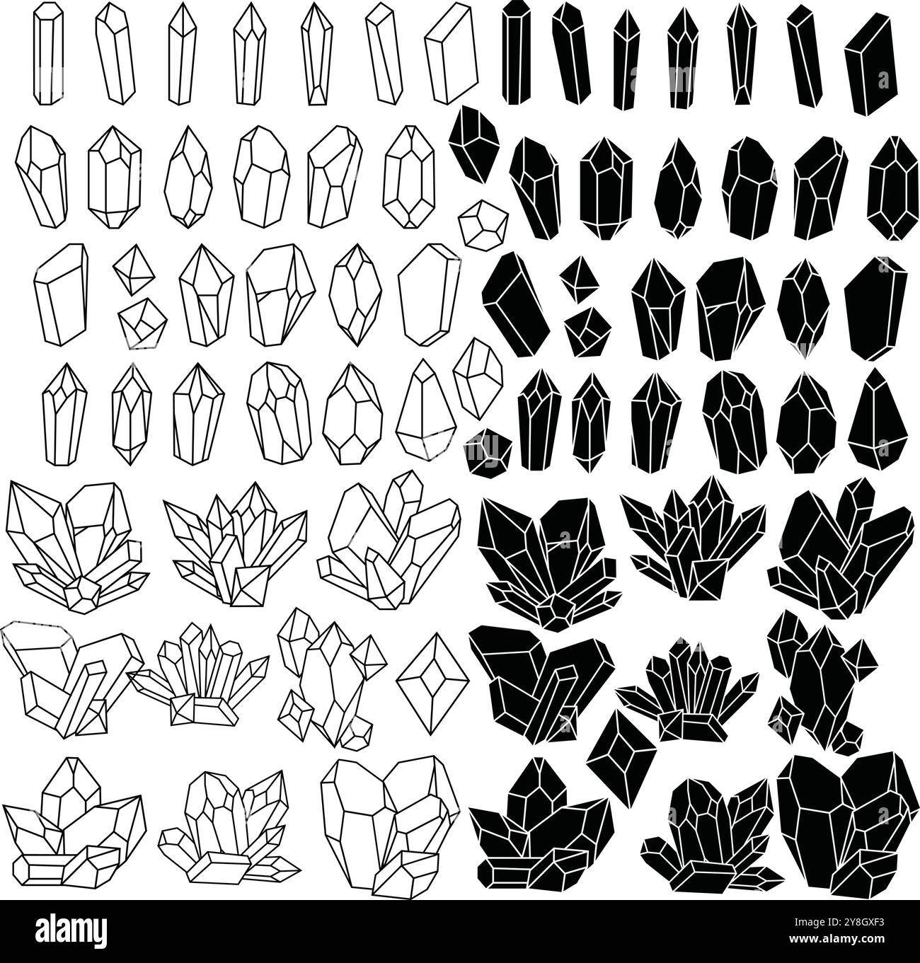 Crystal Shape Collection Lines and Shapes. A large collection of ...