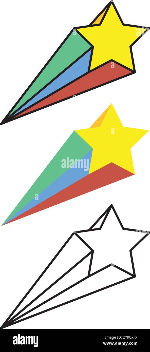 Rainbow Shooting Star Clip Art Isolated. A Shooting star graphic with ...