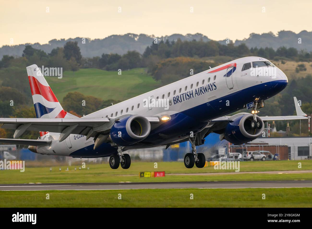 A British Airways Embraer 190 Lands At Edinburgh Airport On A UK ...