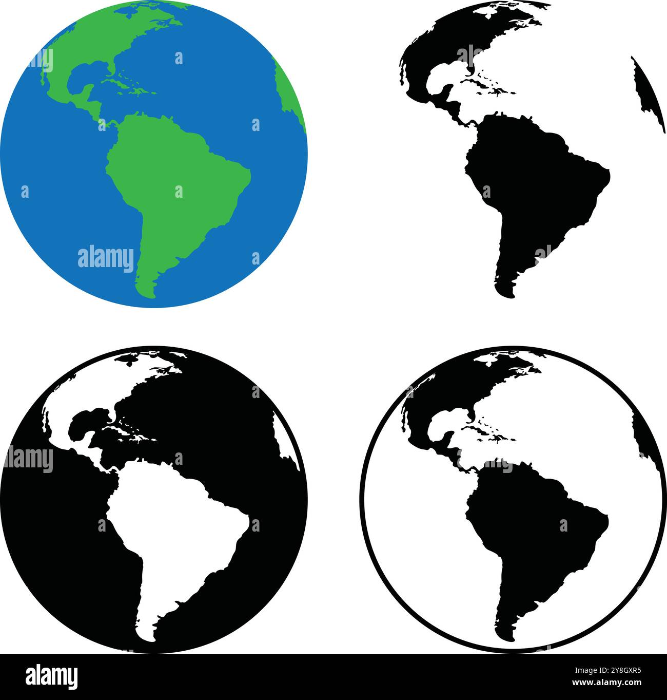 Earth Detailed Graphic Isolated Full Color Silhouette. A detailed ...