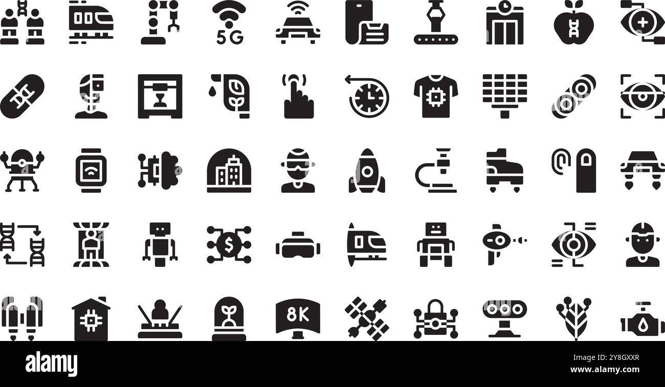 Technology of the future icons High-Quality Vector Icons Collection ...