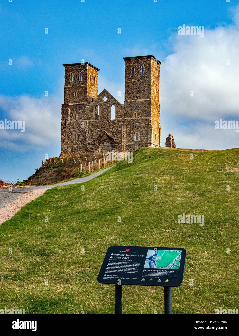 Reculver Towers and Roman Fort Stock Photo - Alamy