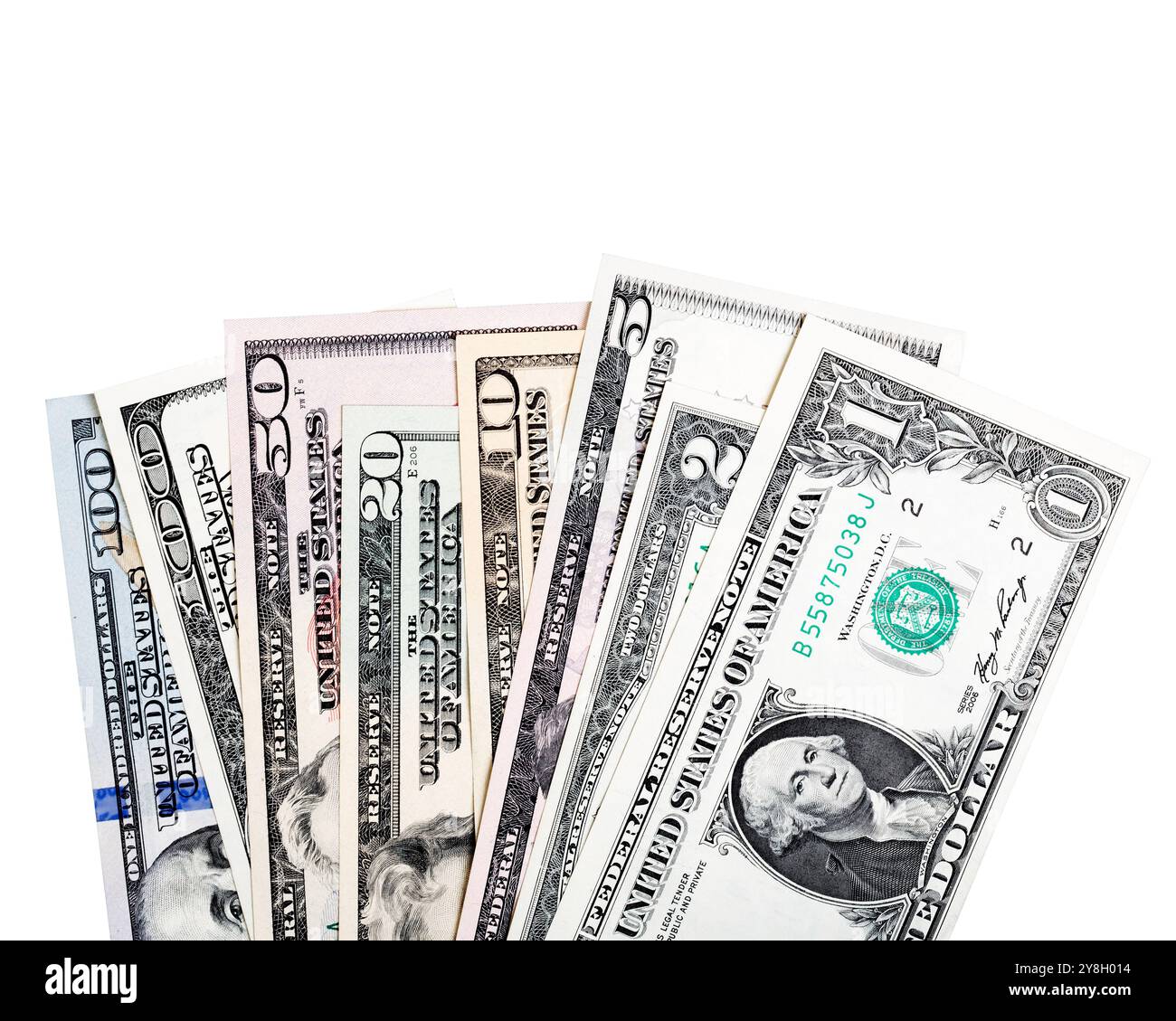US Dollars background. Notes face value of all US dollars Stock Photo ...