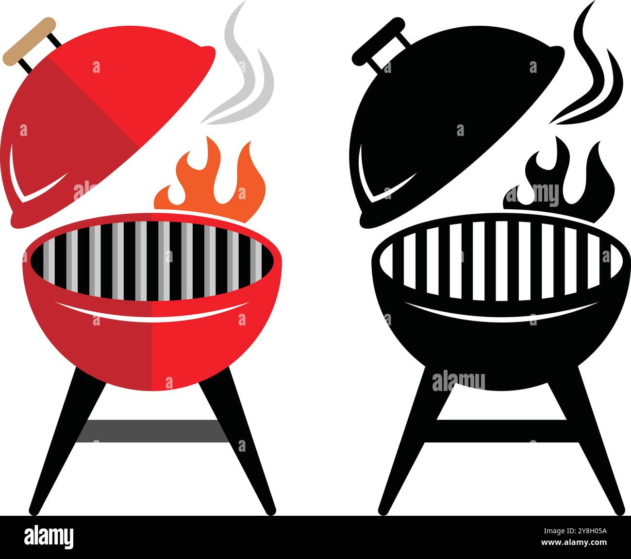Barbeque Grill Clip Art Isolated. A flat barbeque grill graphic with ...