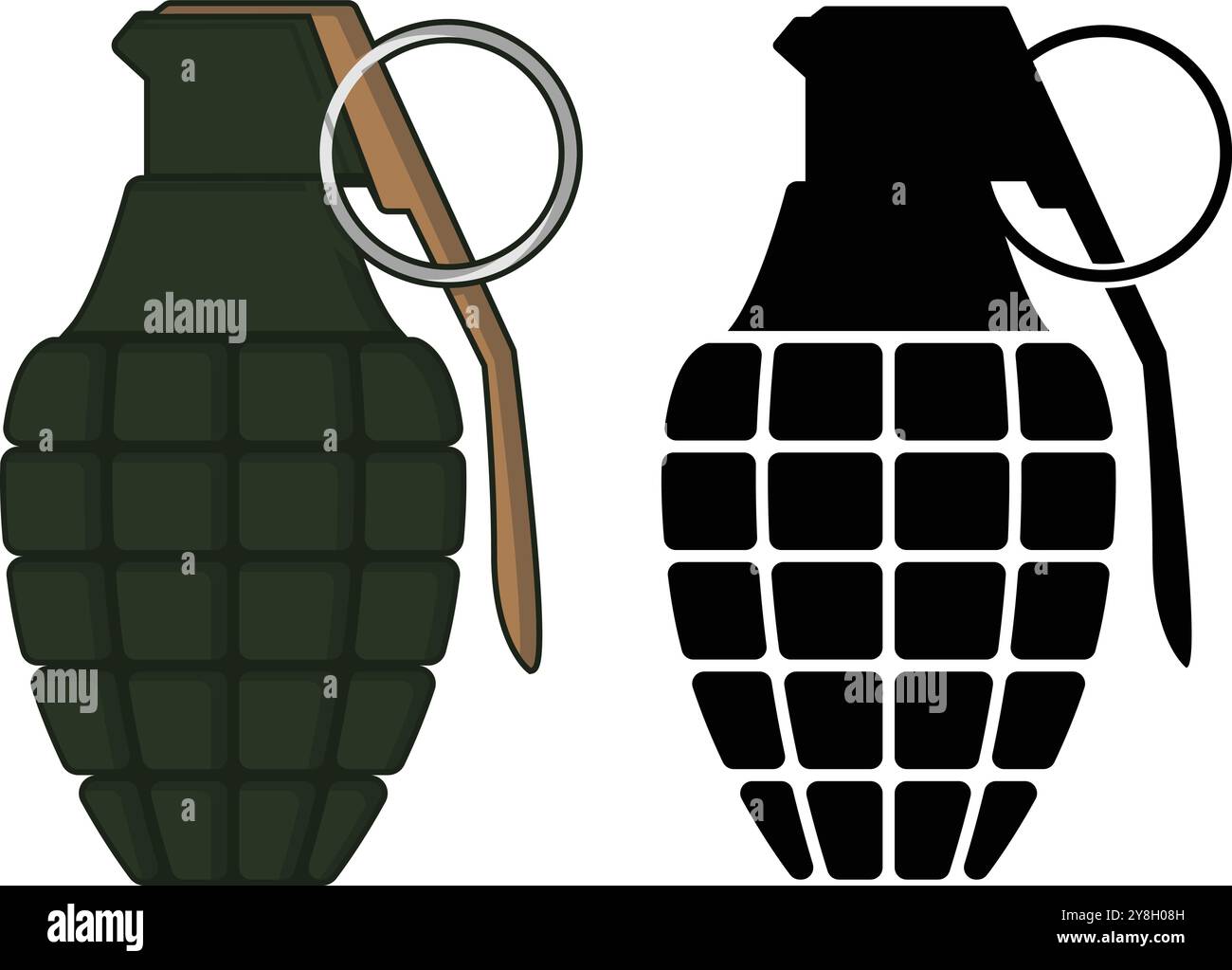 Grenade Clip Art Graphic Isolated. A detailed grenade clip art graphic ...