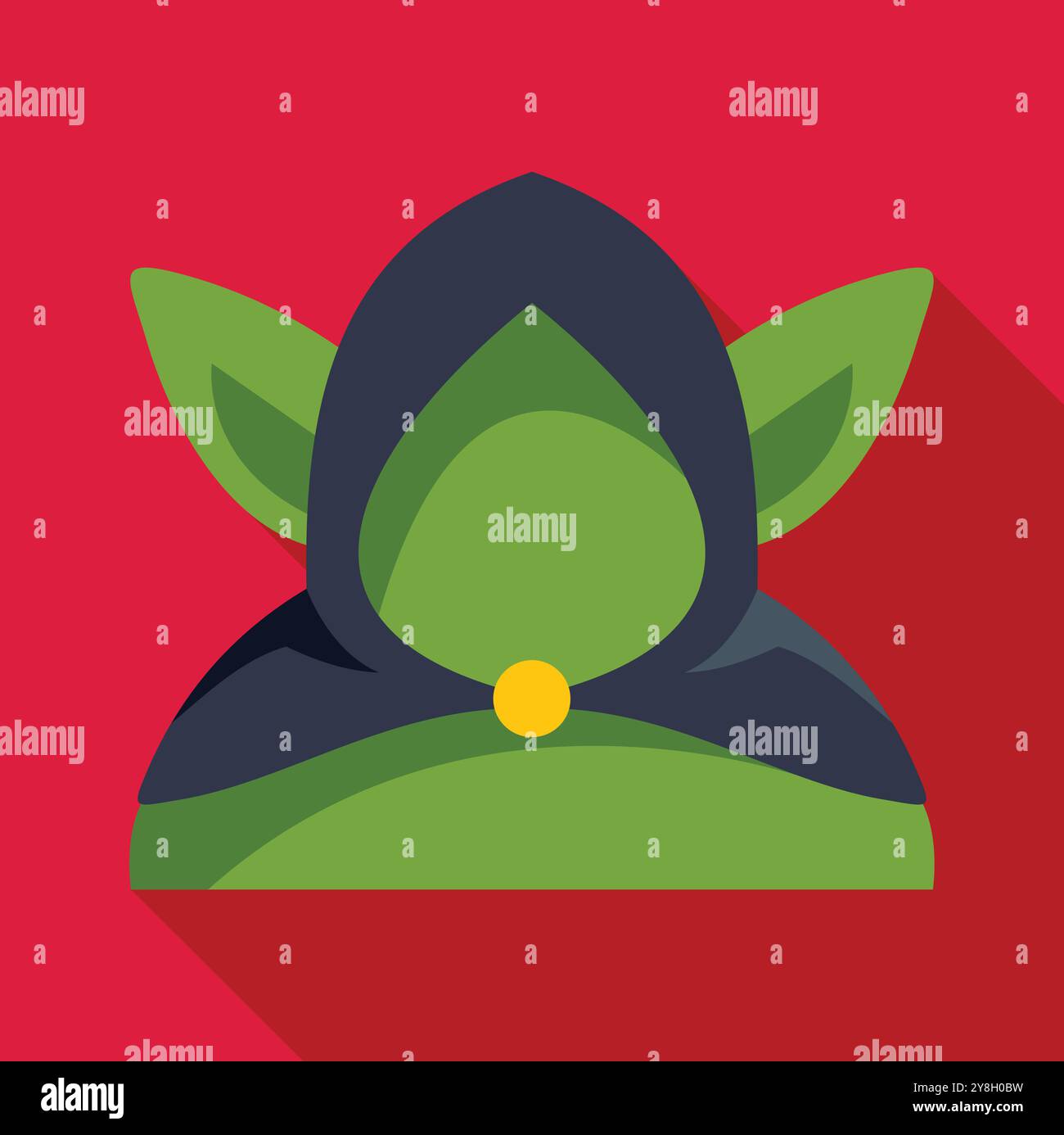 Illustration of a green goblin wearing a hood and cloak, perfect for fantasy and halloween ...