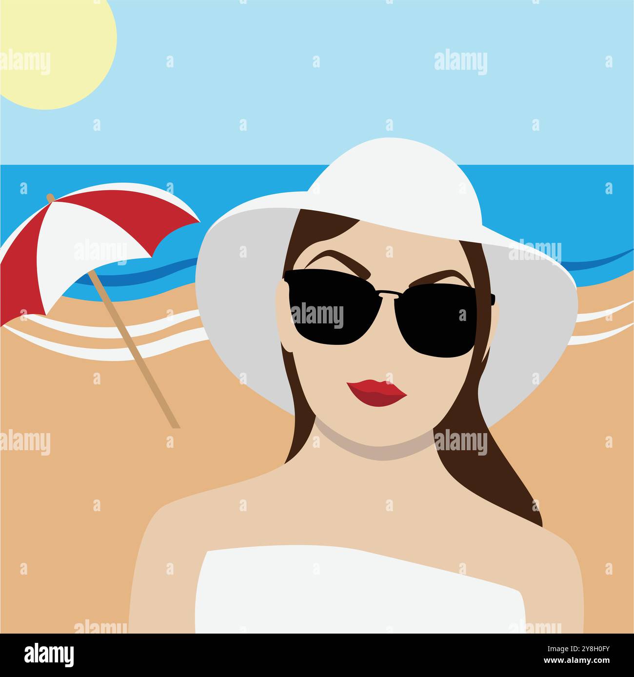Long hair sundress Stock Vector Images - Alamy