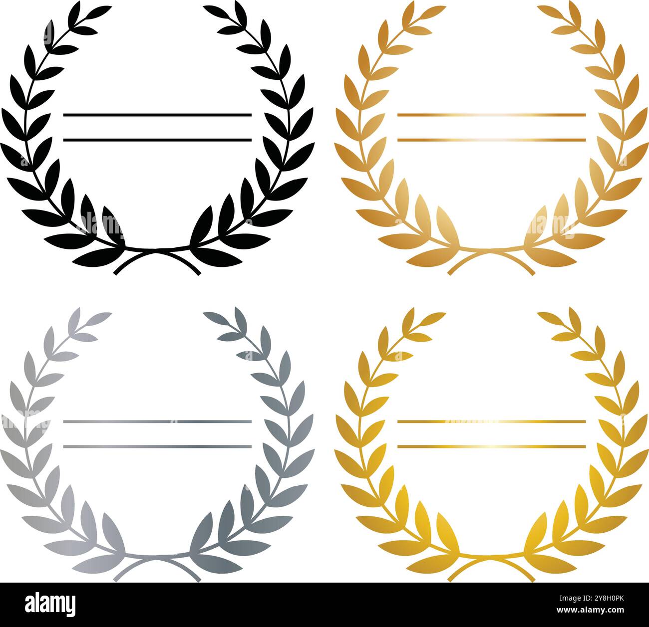 Laurel Wreath Award Bronze Silver Gold Trophy Graphic. A laurel wreath ...