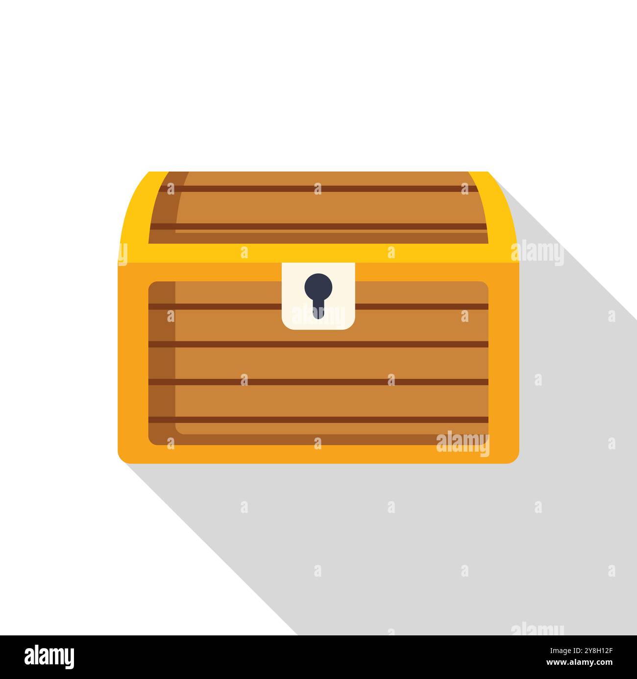 Wooden treasure chest with a golden trim is holding valuable items ...