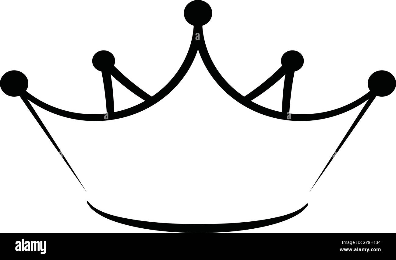 Minimalist Royal Crown Graphic Isolated. A simplistic royalty crown ...