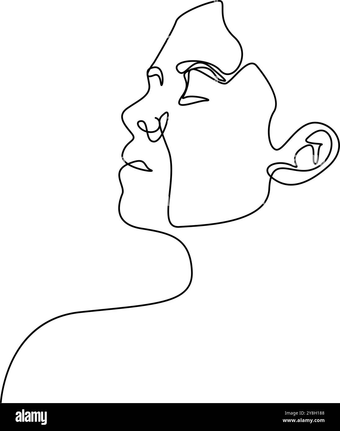 Single Line Portrait of a Woman Minimalist. A minimalist single line ...