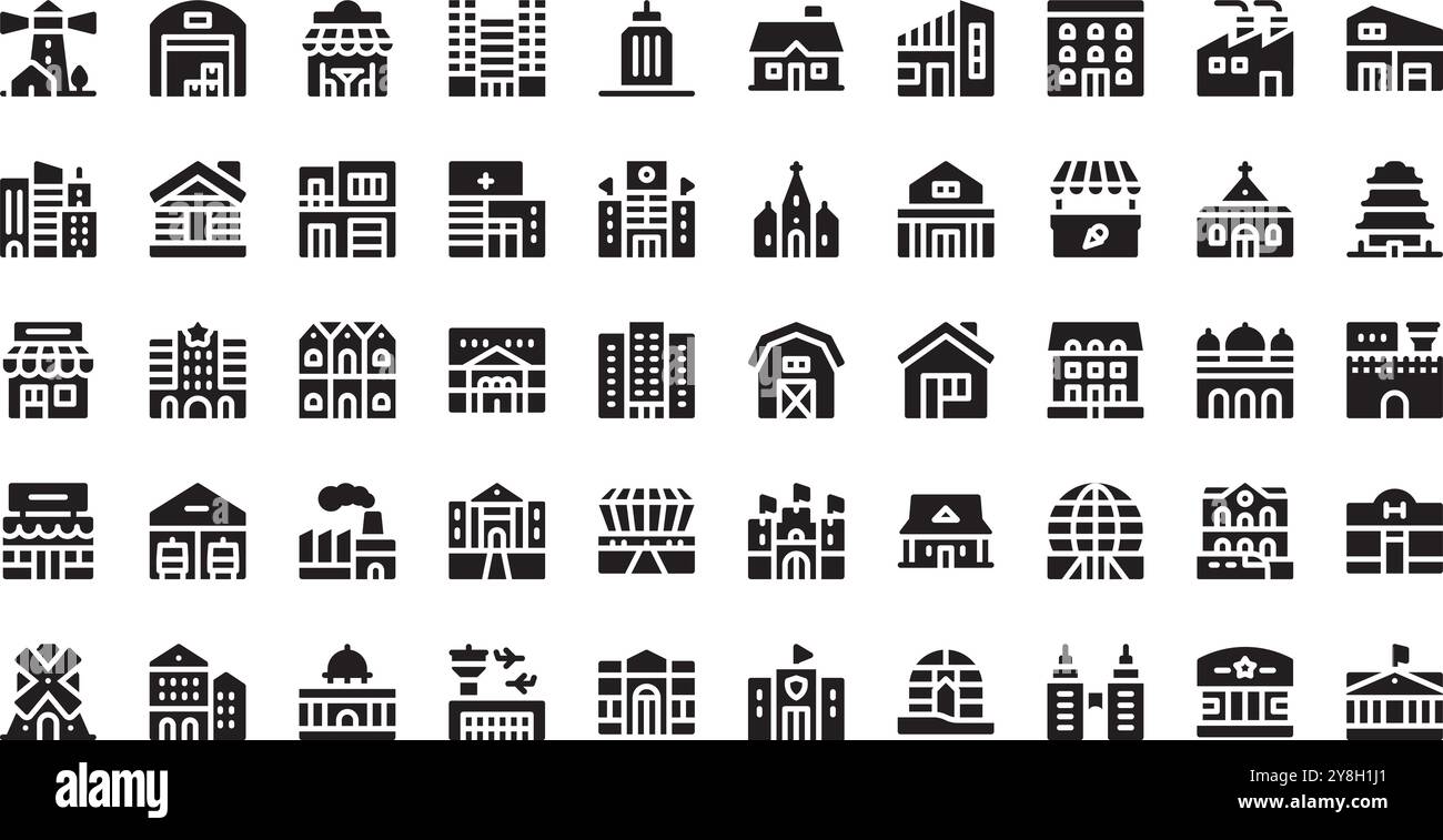 Buildings icons High-Quality Vector Icons Collection with Editable ...