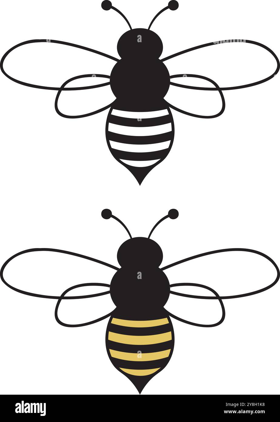Large Bumblebee Logo Isolated. A large bumblebee symmetrical logo ...