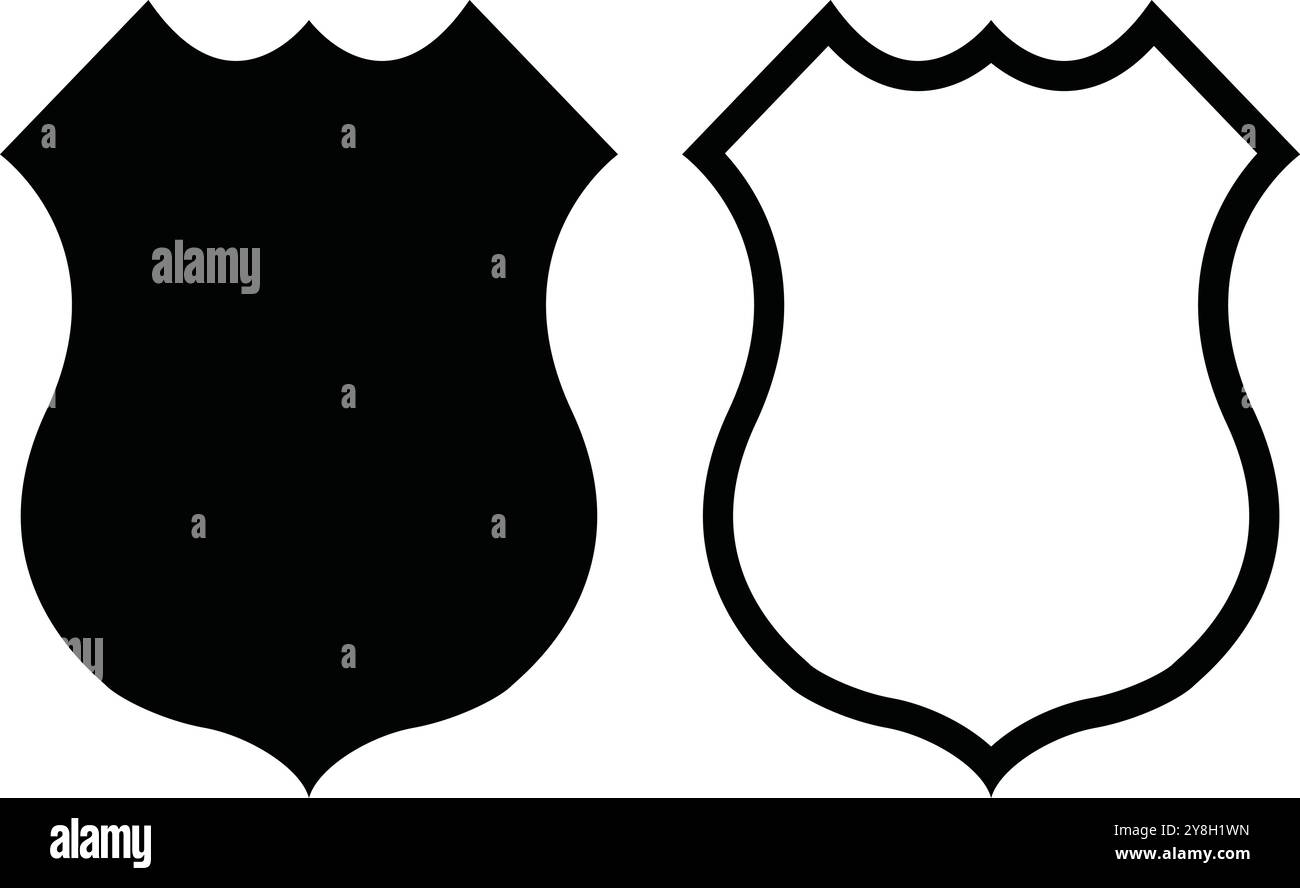 Police badge shape vector illustration. Law enforcement badge template ...