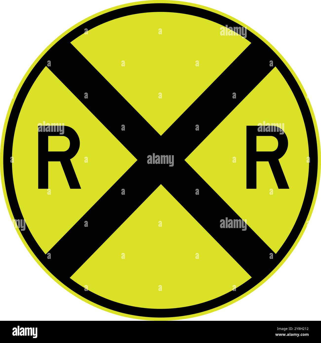 Railroad Crossing Traffic Sign Isolated. A standard railroad crossing ...