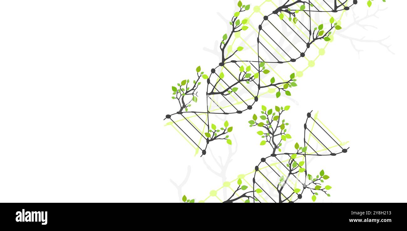 Scientific medical background with abstract image of dna molecule and ...