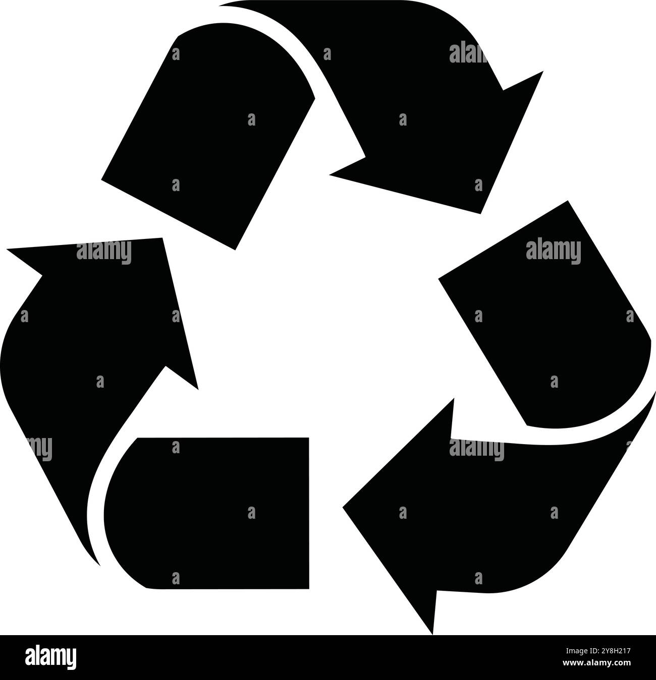 The universal recycling symbol consisting of three folded arrows ...