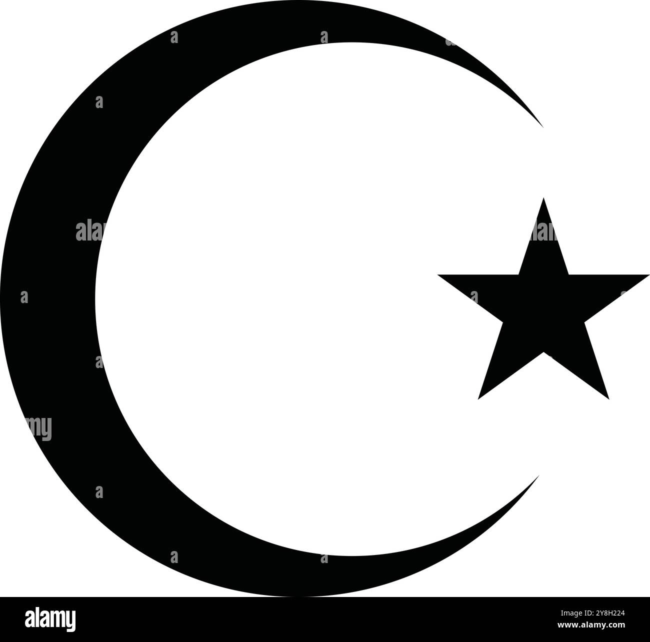 Star and Crescent Symbol of Islam Isolated. The star and crescent ...