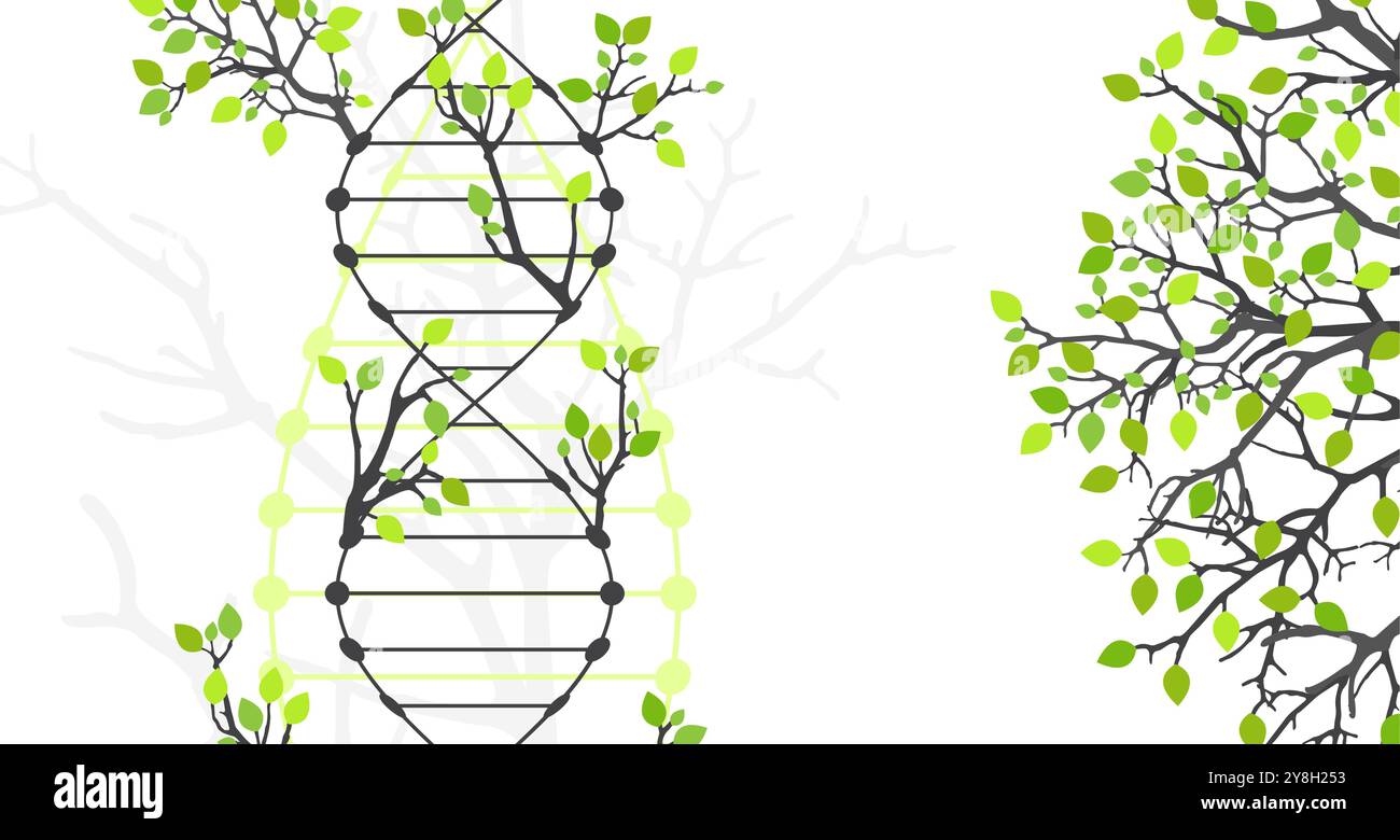 Scientific medical background with abstract image of dna molecule and ...